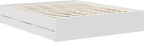 Rám postele se zásuvkou Bílá 160 x 200 cm Dřevěný materiál 3412164