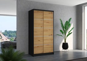 Posuvná skříň RIVA 100 černá – artisan