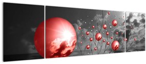Obraz červených koulí (170x50 cm)