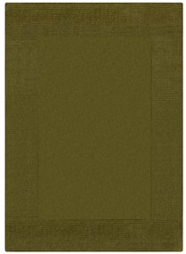 Flair Rugs, Kusový ručně tkaný koberec Tuscany Textured Wool Border Green, 120x170, zelená, ložnice
