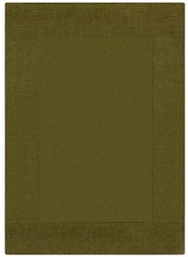 Flair Rugs, Kusový ručně tkaný koberec Tuscany Textured Wool Border Green, 120x170, zelená, ložnice