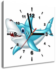 Gario Obraz s hodinami Modrý žralok Rozměry: 30 x 30 cm
