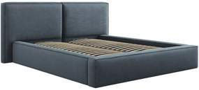 OnaDnes -20% Modrá čalouněná dvoulůžková postel MICADONI Jodie 160 x 200 cm