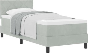Postel s boxspringem s čelo Světle šedá 80 x 200 cm samet 3339200