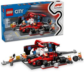 Lego city 60443 zastávka v boxech f1 a personál s vozem ferrari 5702017812496