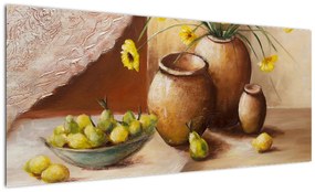 Obraz květin ve váze (100x40cm)