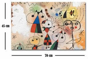 Obraz KARNEVAL HARLEKÝNŮ od J. MIRÓ 45x70 cm