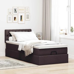 Osmanský postel s matrací tmavě šedá 100x200 cm textil 3312370