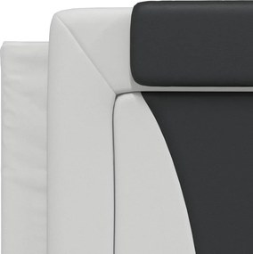 Postel Viana s matrací bílá a černá 180 x 200 cm umělá kůže 3208816