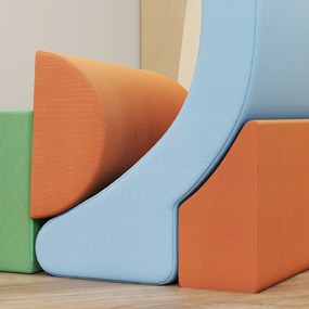 5dílná sada měkkých stavebních bloků pro batolata, na lezení, plazení, stavění, lehká, šňůra, pěna, barevné provedení