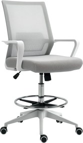 Vinsetto Výškově nastavitelná kancelářská židle s vysokým sedákem, rozměry 64D x 59Š x 104-124V cm, otočná kancelářská stolička 360°, prodyšná síťovi…