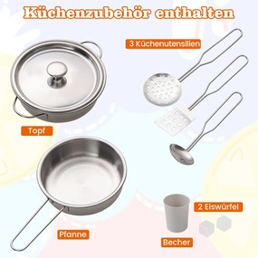Costway Dřevěná kuchyňka na hraní s příslušenstvím kuchyňský set na hraní