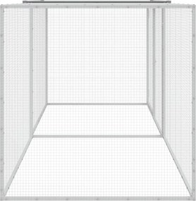 Klec pro kuřata se střechou světle šedá 203 x 98 x 90 cm ocel 3189044