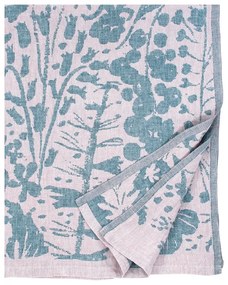 Lněný ručník Villiyrtit, růžovo petrolejový, Rozměry  95x180 cm