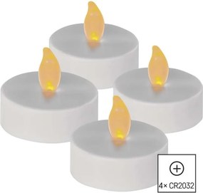 Čajové svíčky LED dekorace Robi maxi 4 ks bílé
