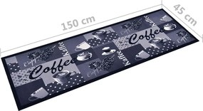 Kuchyňský koberec pratelný Coffee modrý 45 x 150 cm 315967