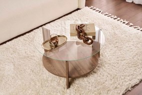 Designový konferenční stolek Eleanora 75 cm vzor ořech