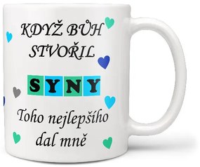 Hrnek Když bůh stvořil syny (Náplň hrníčku: Žádná)