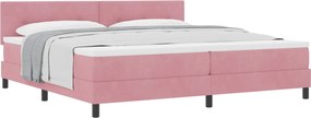 Postel s boxspringem s čelo Růžová 200 x 200 cm samet 3339199