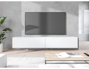 TV stolek/skříňka Dlone 180 MDF, Barva: biały / biały jodełka, Osvětlení: osvětlení LED - bílé