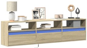 Nástěnná TV skříňka s LED dub sonoma 180 x 31 x 45 cm 3307942