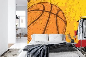 Fototapeta Basketbalový Míč Ve Stylu Graffiti Omyvatelný vlies 90x60