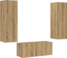 Nástěnné TV skříňky 3 ks dub artisan kompozitní 3328964