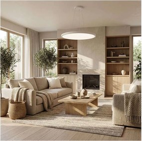 LED stropní světlo s dálkovým ovládáním Estela Low UGR - průměr 60 cm, bílá