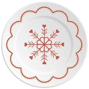 Porcelánový talířek s červenou vločkou