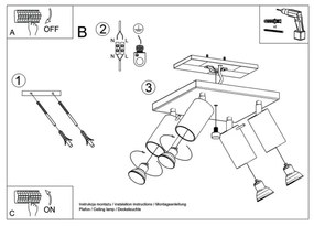 Sollux SL.0730 - Bodové svítidlo RING 4xGU10/10W/230V