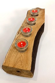 Dřevěný svícen oboustranný 54x15x7cm