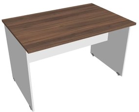 Stůl jednací rovný 120 cm - Hobis Gate GJ 1200 Dekor stolové desky: ořech, Dekor lamino podnože: bílá