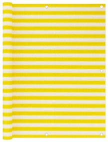 310883 vidaXL Balkonová zástěna žluto-bílá 120 x 600 cm HDPE
