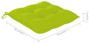 vidaXL Houpací křeslo s jasně zelenou poduškou masivní teak