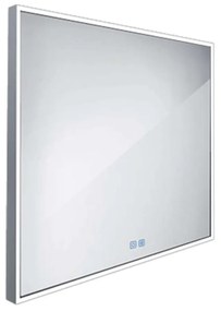 Nimco - Zrcadlo s LED osvětlením, 70x70 cm, dotykový senzor, hliník ZP 13077VX