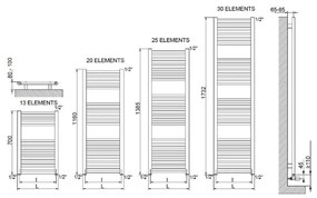 Cordivari Lisa 22 - radiátor 1160x600 mm, bílá 3551646101008