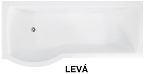 BESCO Asymetrická vana INSPIRO včetně vanové zástěny BARVA rámu - Hliník leštěný, Nožičky k vaně - S nožičkami, Rozměr vany - 150 × 70 cm, Výplň - Čiré bezpečnostní sklo - 5 mm, Způsob provedení - Levé - VANINSPIR150L+OLVPINOZ