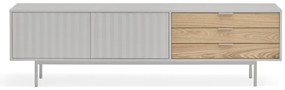 TV stolek v dekoru dubu v šedo-přírodní barvě 180x52 cm Sierra – Teulat