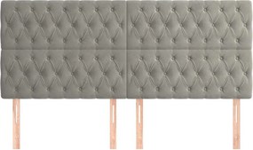 Čelo postele světle šedé 180x7x118/128 cm sametové 3116728