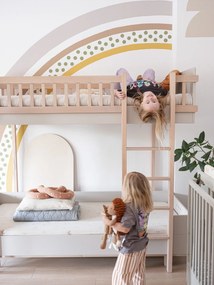 Wood Luck Dětská patrová postel BASIC se žebříkem vpravo 90x200 cm Zvolte barvu: Bílá