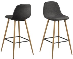 Designová barová židle Nayeli šedá a přírodní