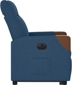 Elektrické zvedací polohovací křeslo modré textil 3324028