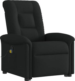 Zvedací masážní polohovací křeslo černé textil 3303266