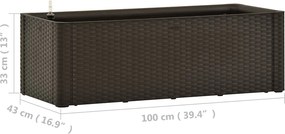 Zahradní vyvýšený záhon se samozavlažováním mokka 100x43x33 cm 313960