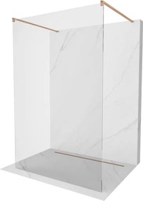 Mexen Kioto, sprchová zástěna Walk-In 100 x 200 cm, 8mm čiré sklo, měděný matný profil, 800-100-002-65-00