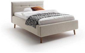 Dvoulůžková postel anika s úložným prostorem 140 x 200 cm béžová MUZZA