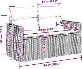 Sada zahradních pohovek 11 ks Černá Poly ratan 3361714