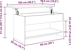 vidaXL Konferenční stolek 102 x 50 x 52,5 cm kompozitní dřevo [809647] Barva: Bílá