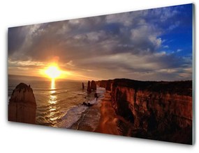 akrylový obraz Moře Slunce Krajina 125x50 cm