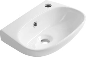 Aqualine Velsa - Umývátko 40x29 cm, s přepadem, otvor pro baterii, bílá NP479